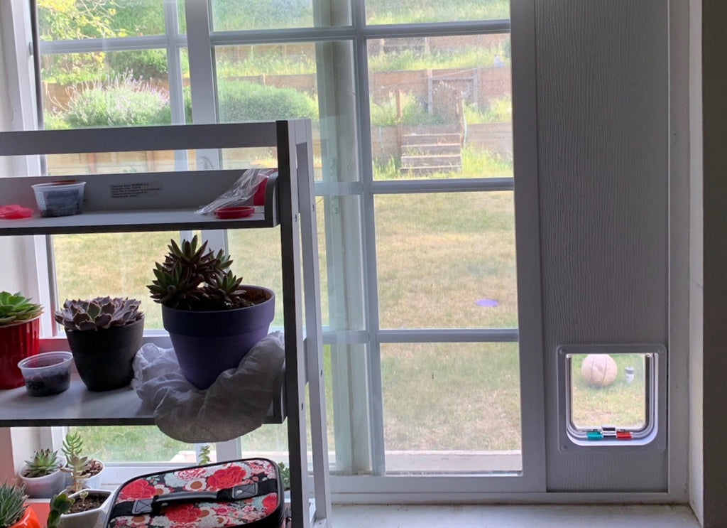 Pet Cat & Dog Door Window Insert: Solid White Custom US-Made PVC Base ...