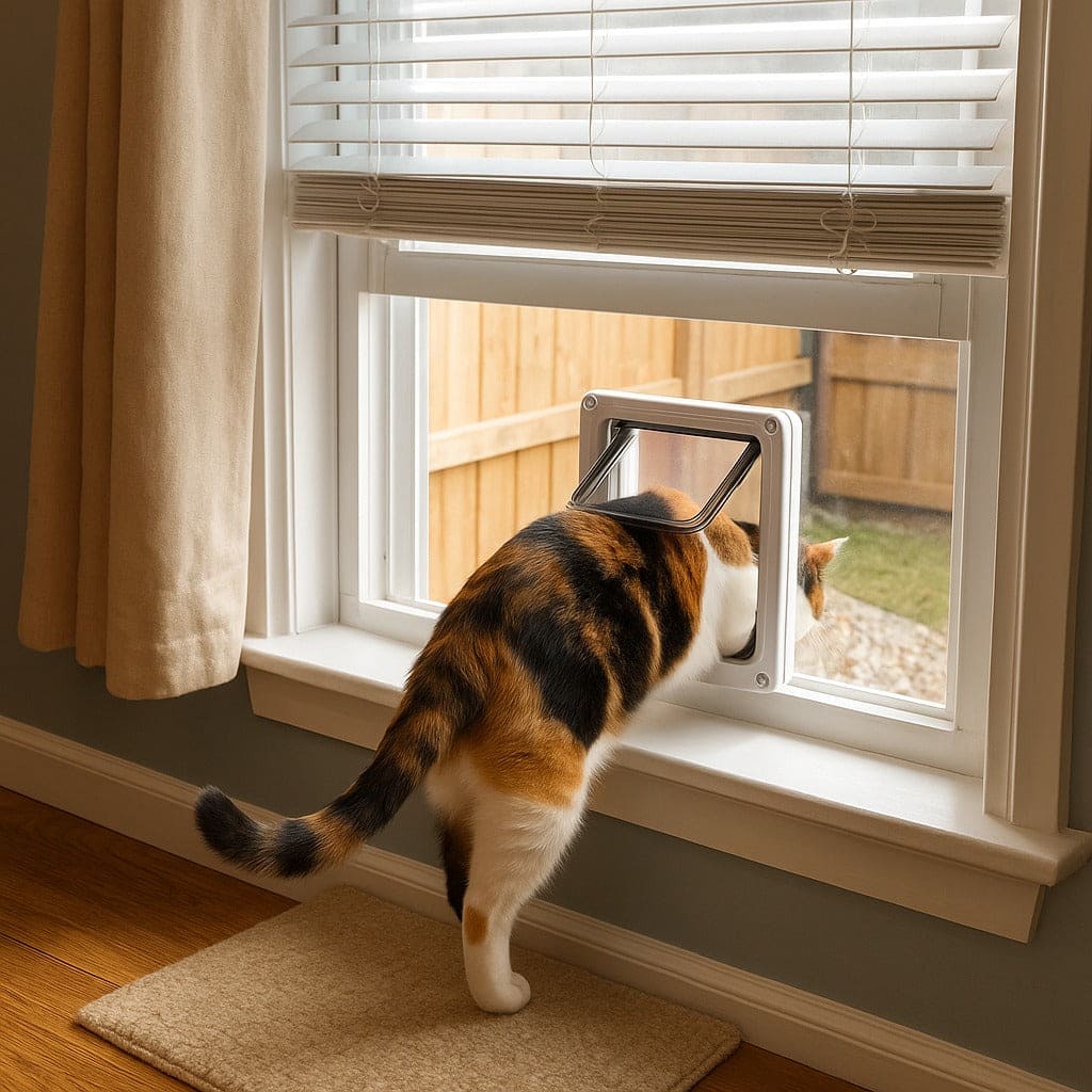Cat & Pet Door Window Insert: Beautiful Custom US-Made Plexiglass Base ...